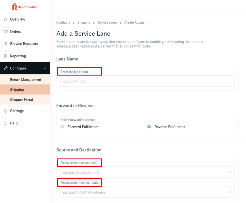 🛣️ Service Lanes – Return Rabbit
